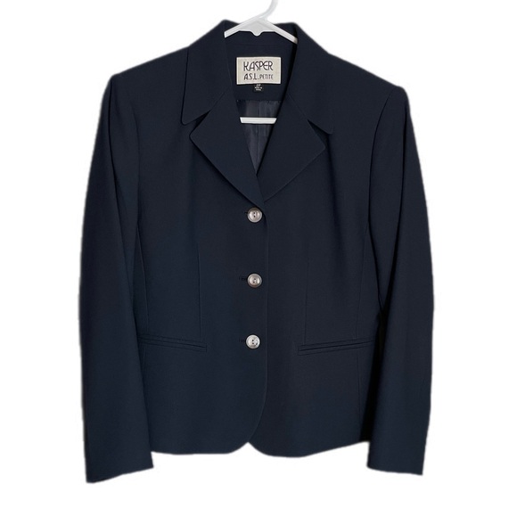 Kasper | Jackets & Coats | Vintage Kasper Womens Blazer Jacket Blue ...
